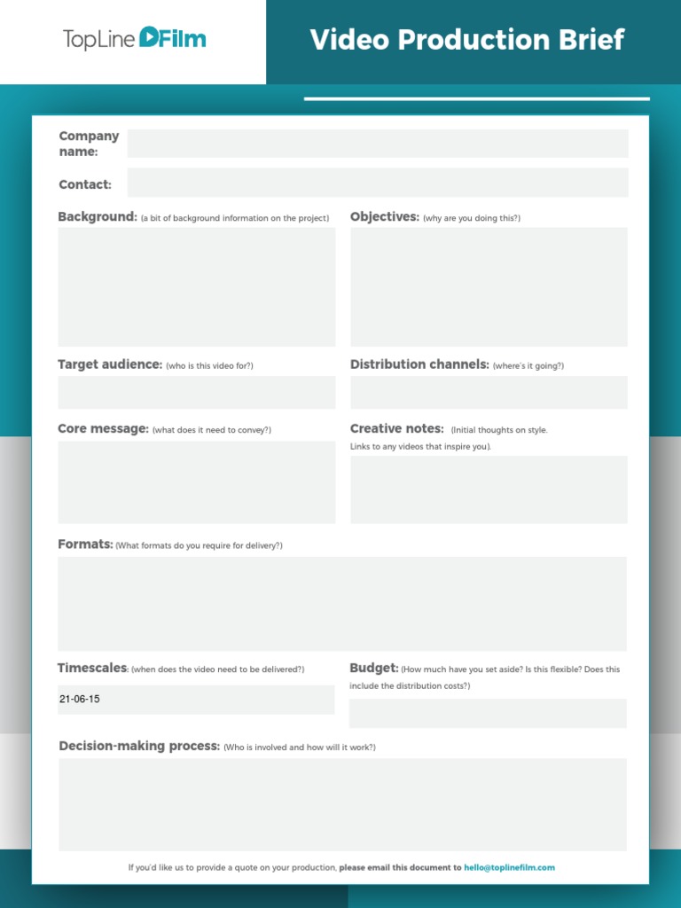 Video Production Brief Template | PDF
