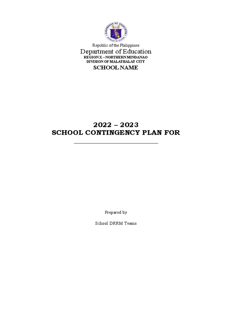 Contingency-Plan-Template-v2 | PDF | Learning | Hazards