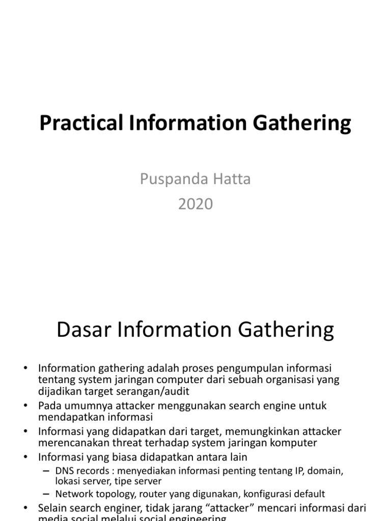 Practical Information Gathering - Lab Works | PDF