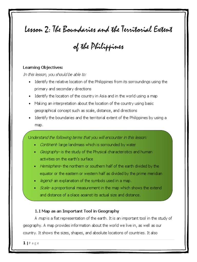 Lesson 2 The Boundaries and The Territorial Extent of The Philippines | PDF