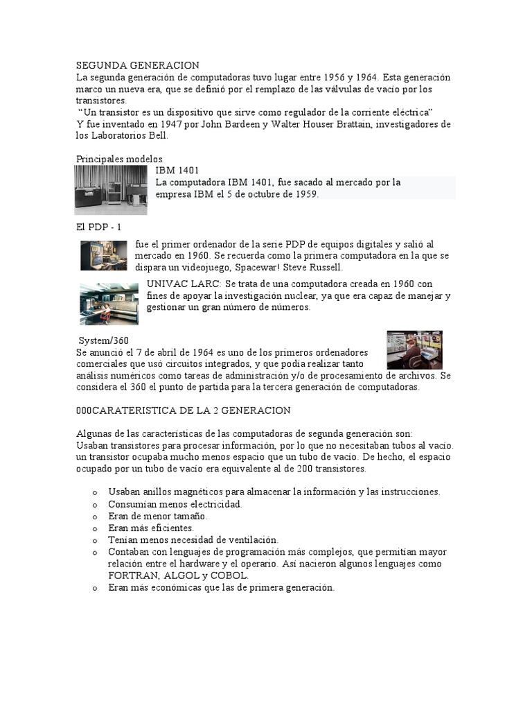 Segunda Generacion | PDF