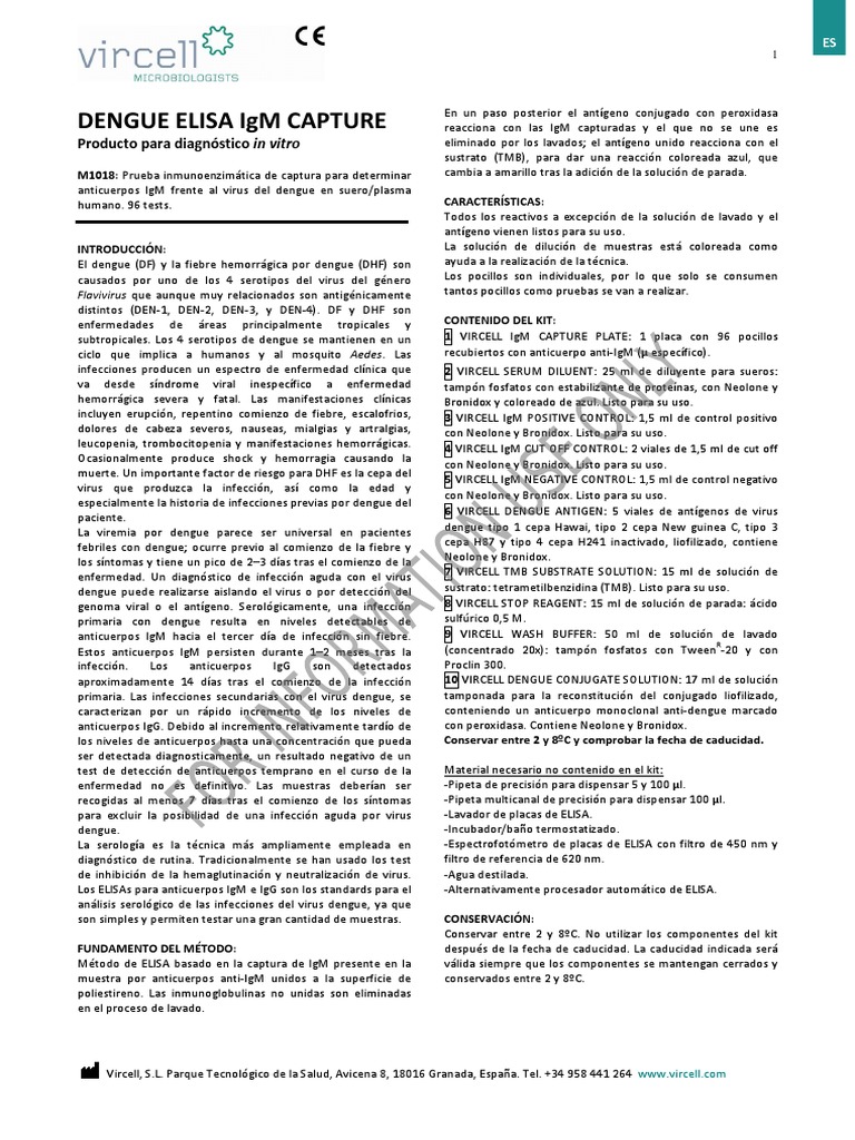 Dengue Elisa Igm Capture - m1018 - Es | PDF | Elisa | Especialidades ...