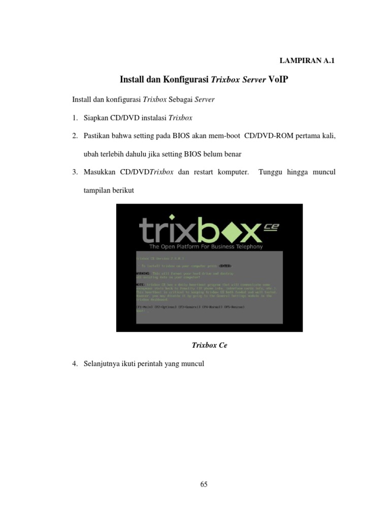 Install Dan Konfigurasi Trixbox Server Voip: Lampiran A.1 | PDF