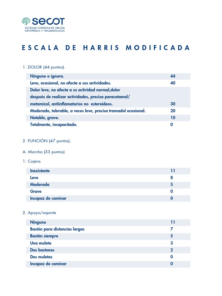 Escala de Harris Modificada | PDF