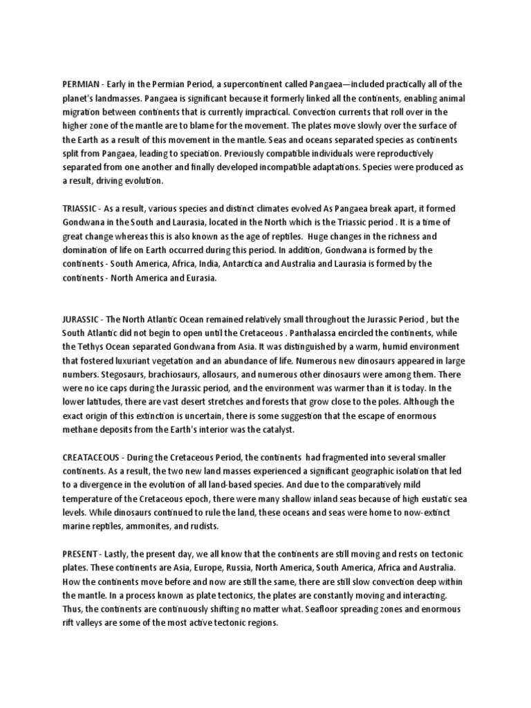 Continental Drift Theory Draft PDF Plate Tectonics Cretaceous