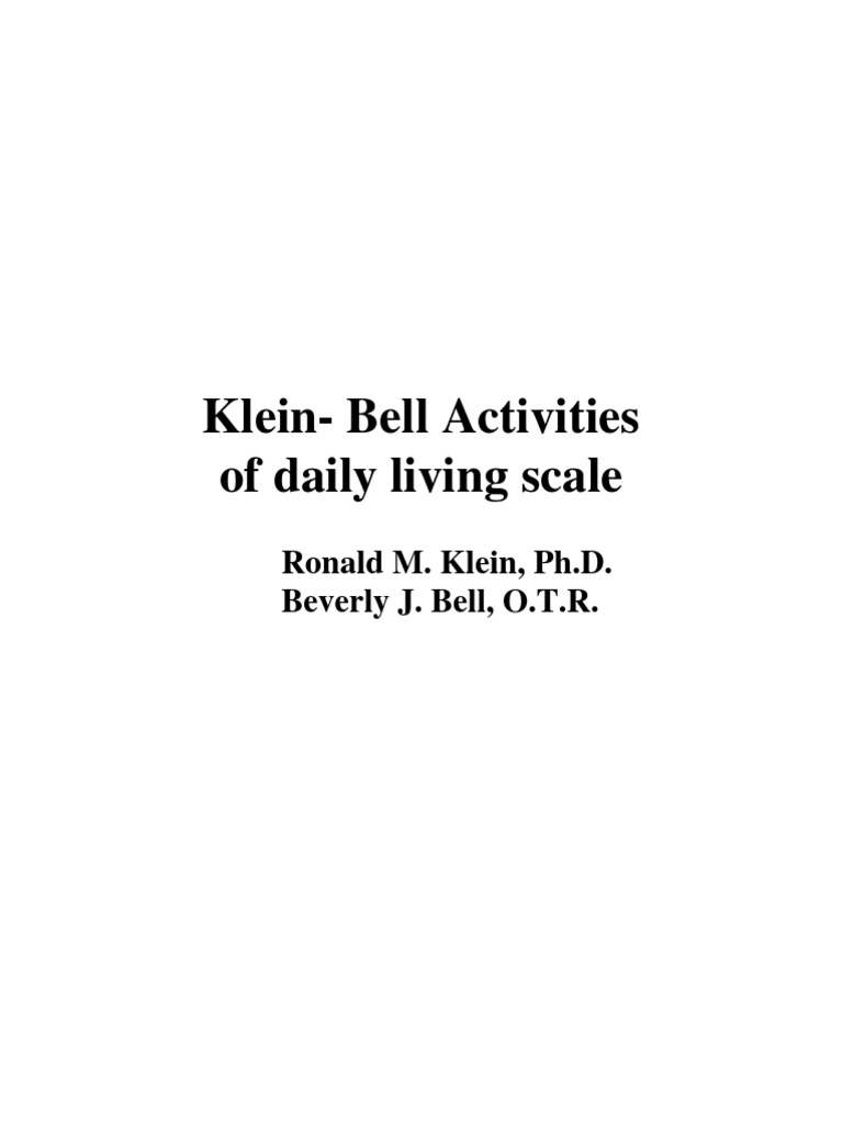 Klein - Bell. ADL Scale | PDF | Wheelchair | Physical Therapy