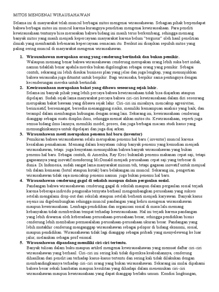 Diskusi 1 Kewirausahaan | PDF