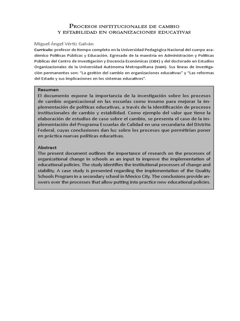 Miguel Ángel Vértiz Galván: Resumen | PDF