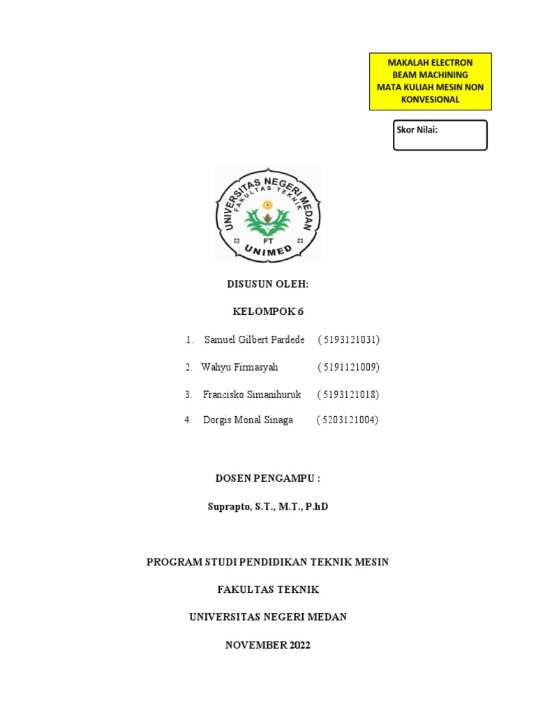 Makalah Mesin Electron Beam - Kel.6 | PDF