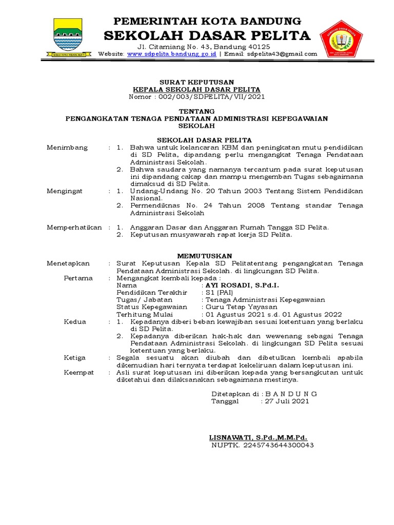 SK Kepegawaian | PDF