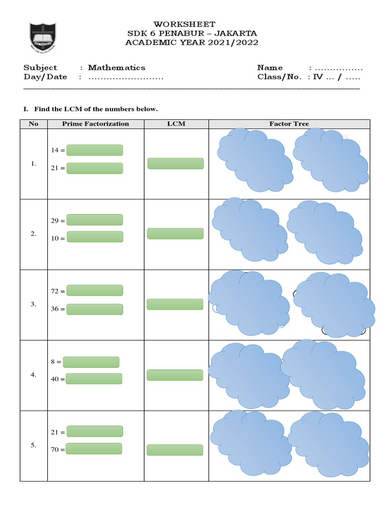 WS 1 LCM GCF | PDF