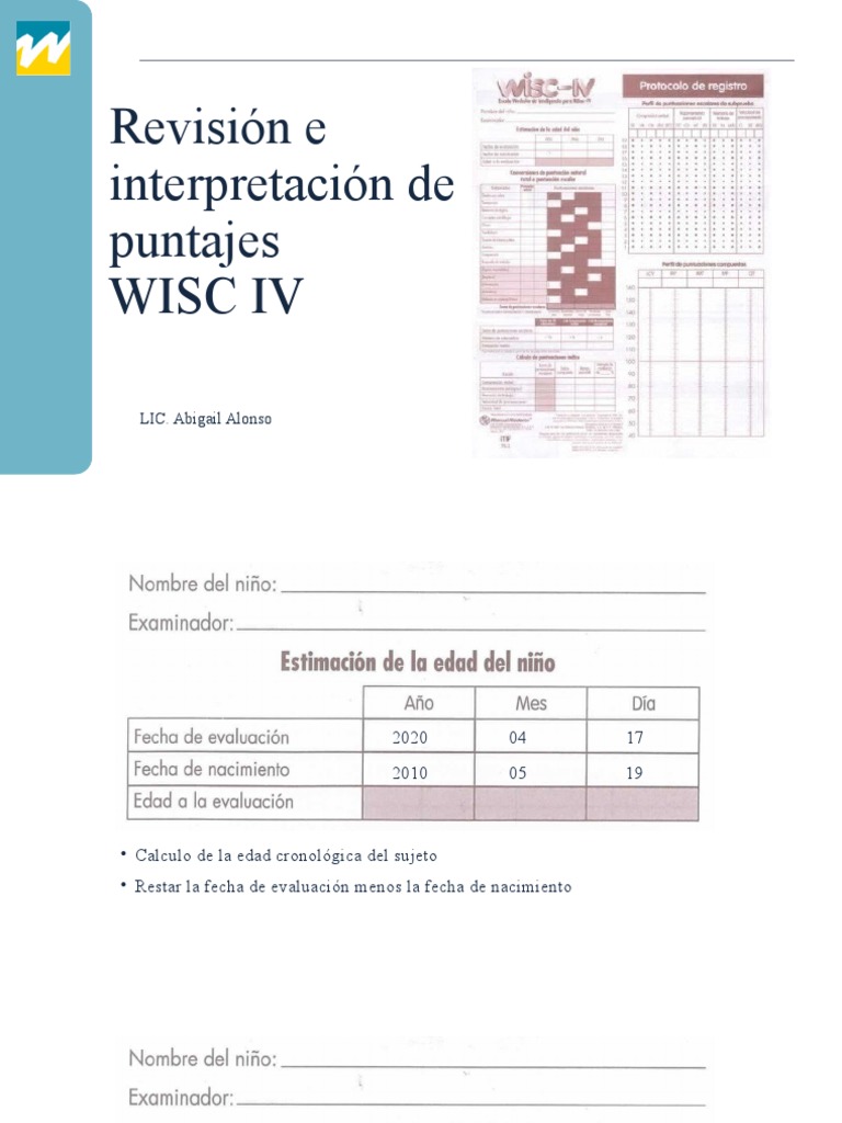 Interpretación de Puntajes WISC-IV | PDF