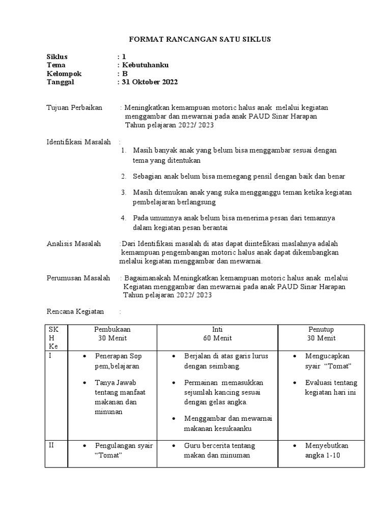 Format R1S Dan RPPH | PDF