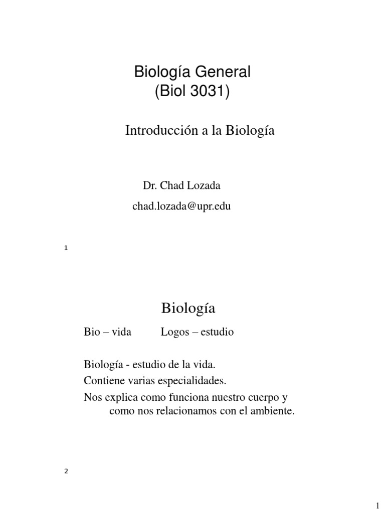 Introducción a la Biología | PDF | Organismos | Biología