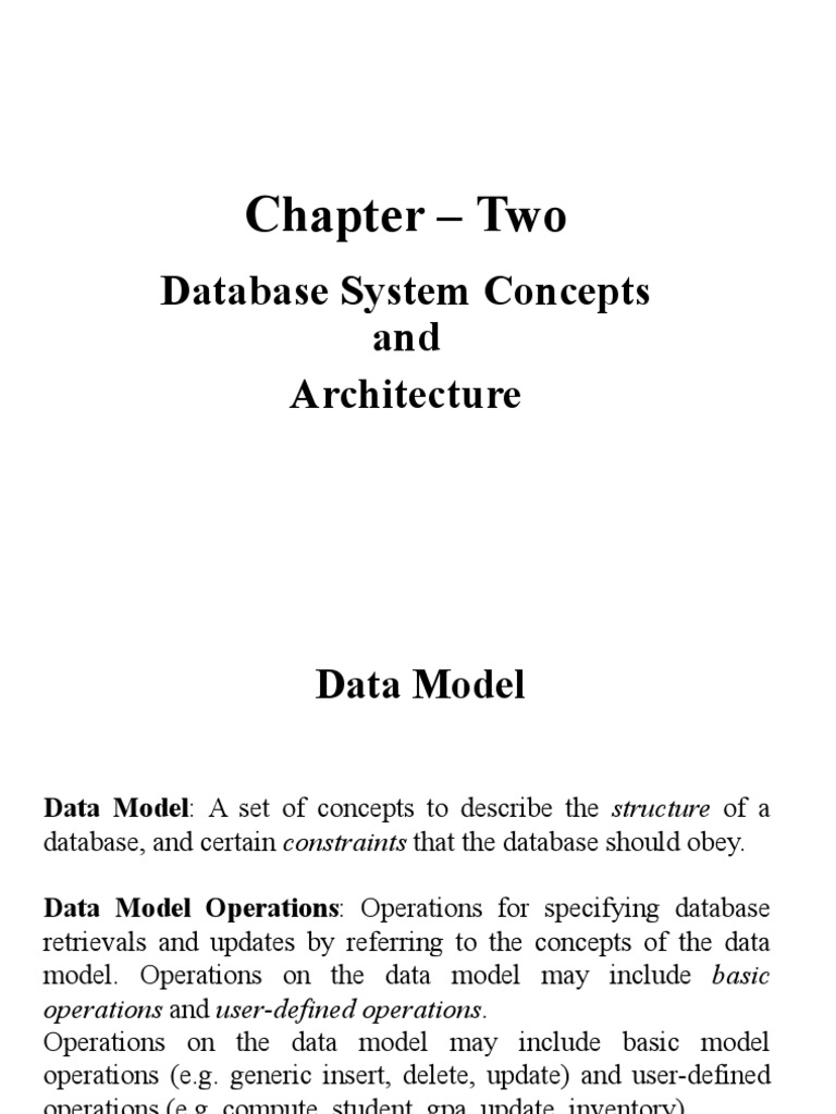 Data Base System Ch2 | PDF | Databases | Conceptual Model