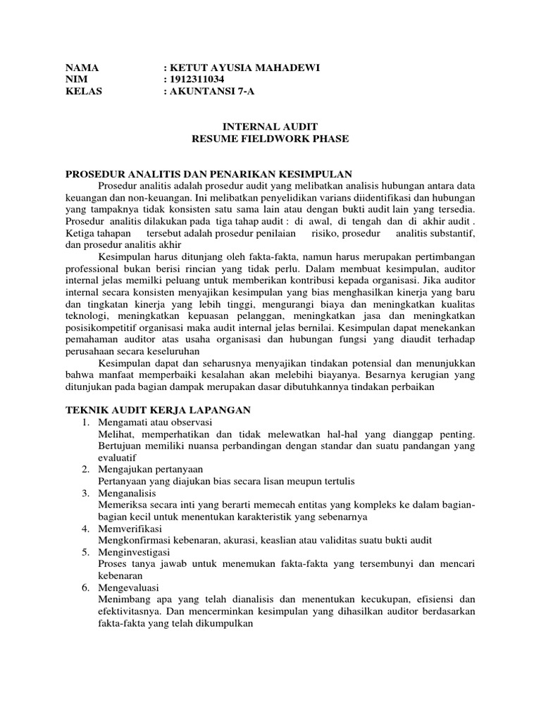 Prosedur dan Teknik Audit Internal | PDF
