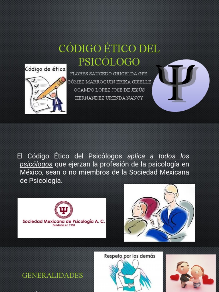 Código Ético Psicólogos en México | PDF | Sicología | Parcialidad