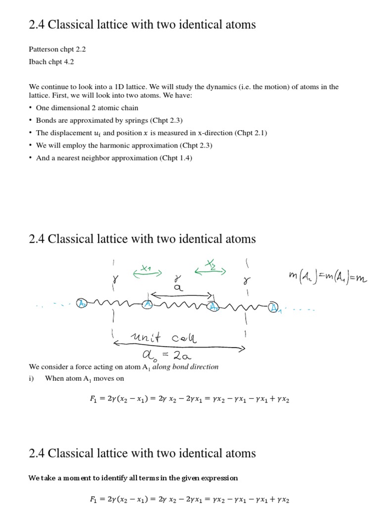 2.4 Classical Lattice With Two Identical Atoms | PDF | Chemical Bond ...