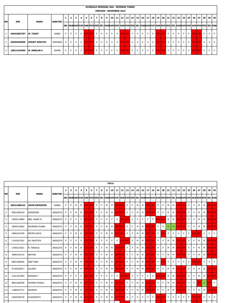 Schedule Nov - Des 2022 | PDF