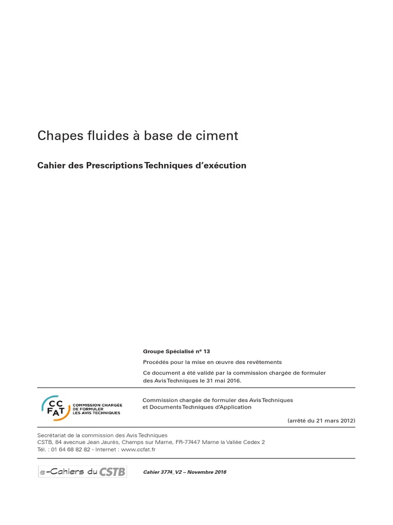 Chapes-Fluides - Base-De-Ciment - CCTP | PDF