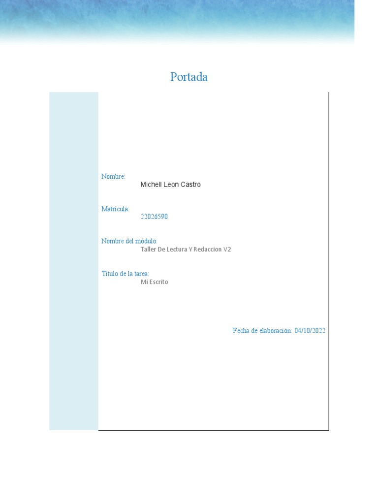 EA6 - Leon Castro Michell - Mi Escrito Mal | PDF
