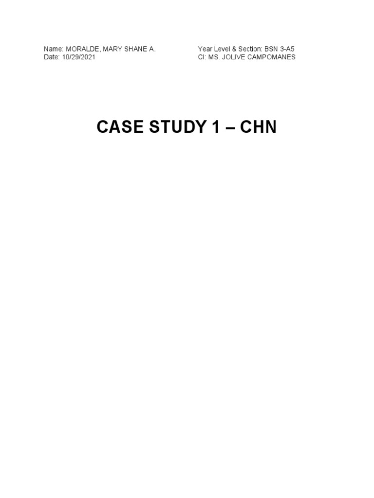 CASE STUDY 1 Sample | PDF