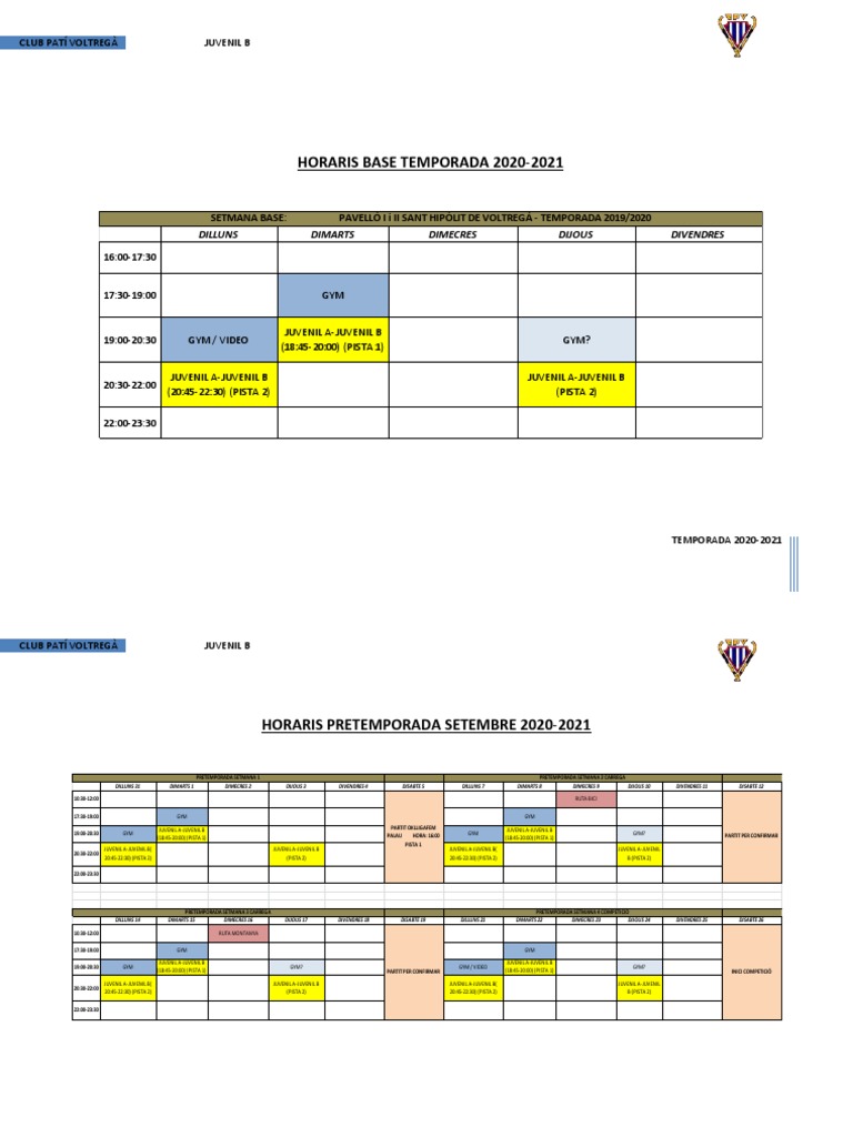 Horaris | PDF