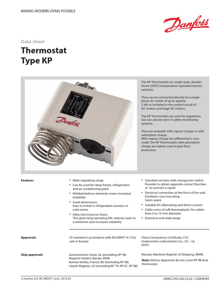 Danfoss KP Thermostats | PDF | Technology & Engineering