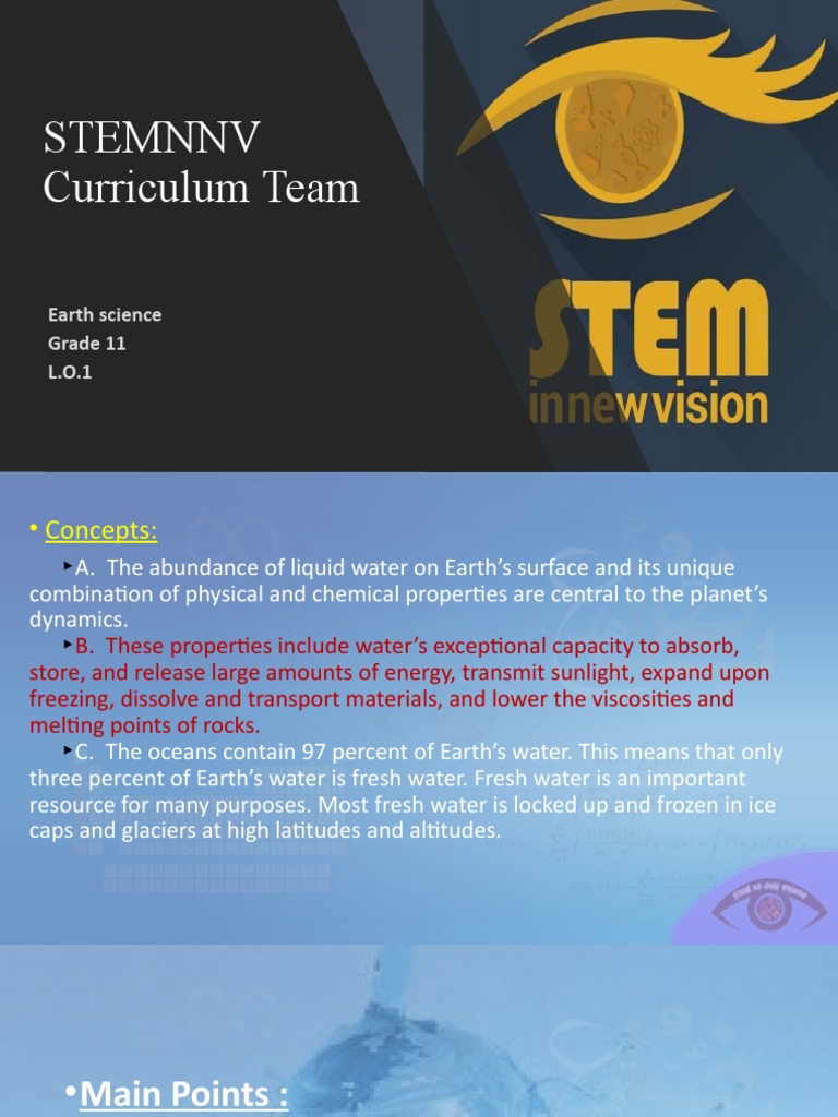 Earth Science: Water Properties & Cycle | PDF | Water | Molecules