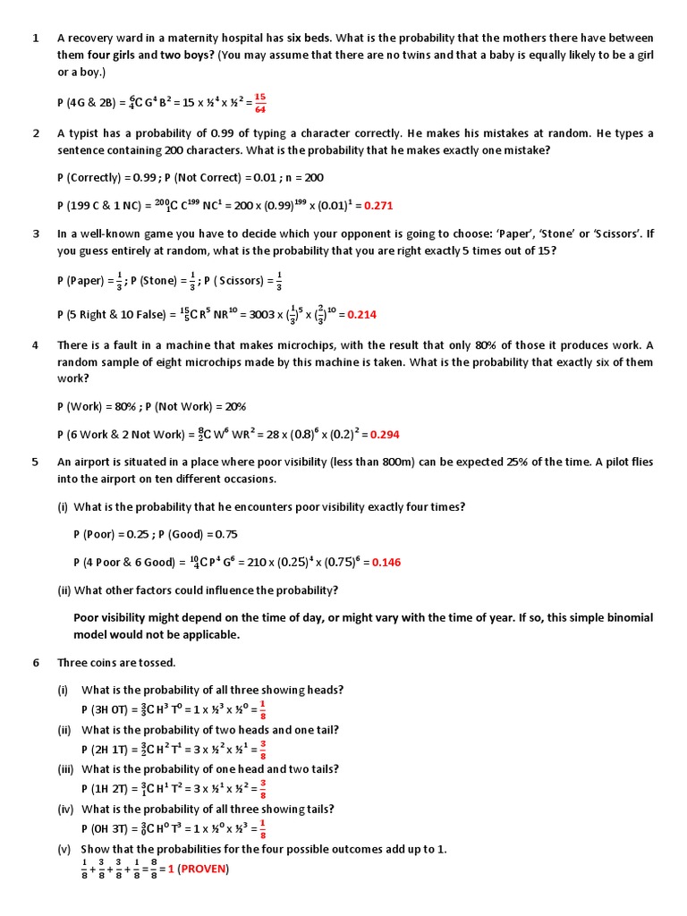 Probability Scenarios and Calculations | PDF