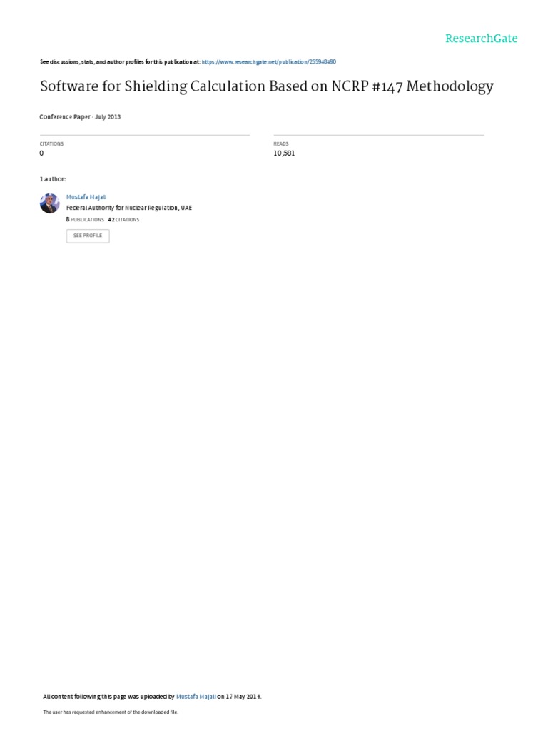 Softwarefor Shielding Calculation Basedon NCRP147 Methodology | PDF