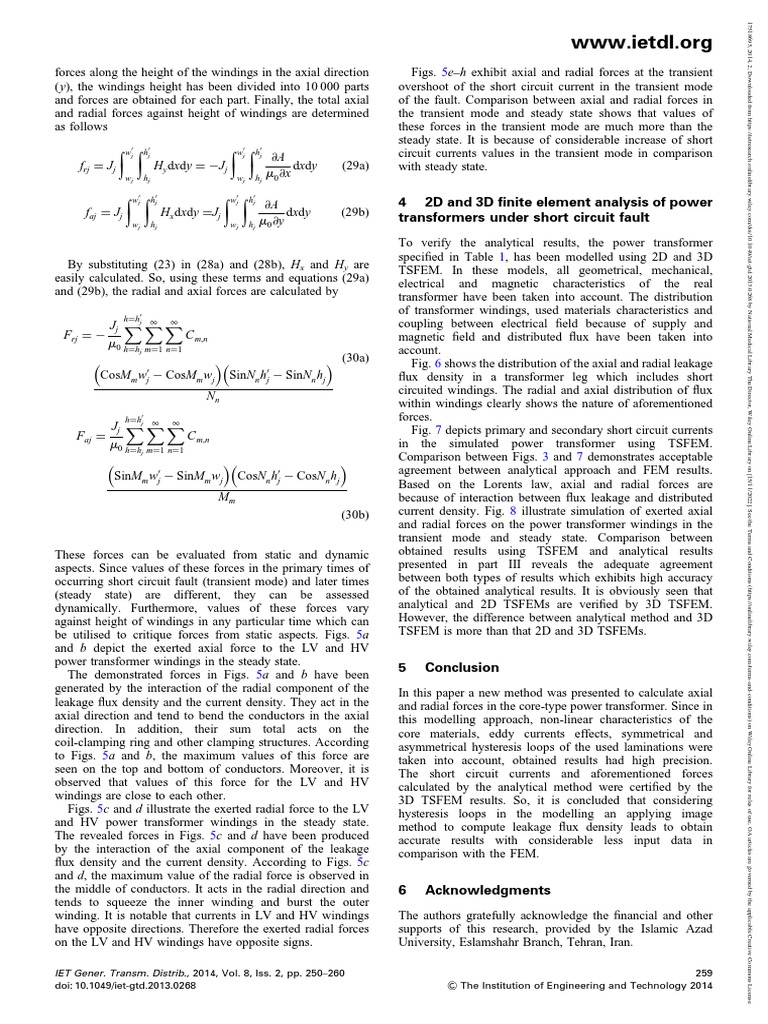 Analytical Estimation of Short Circuit Axial Force - 6 | PDF | Transformer | Force