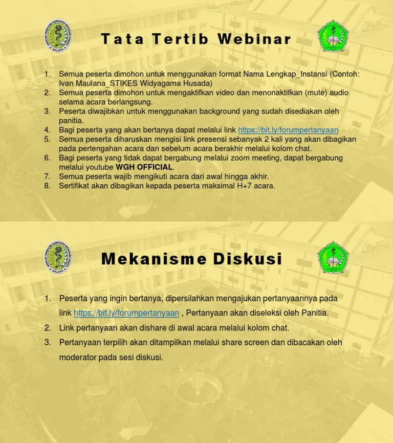 Tata Tertib Webinar Kesehatan 2021 | PDF