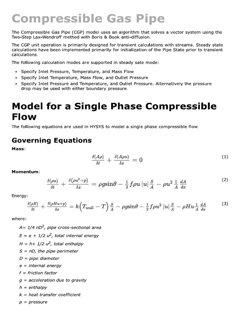 Compressible Gas Pipe | PDF
