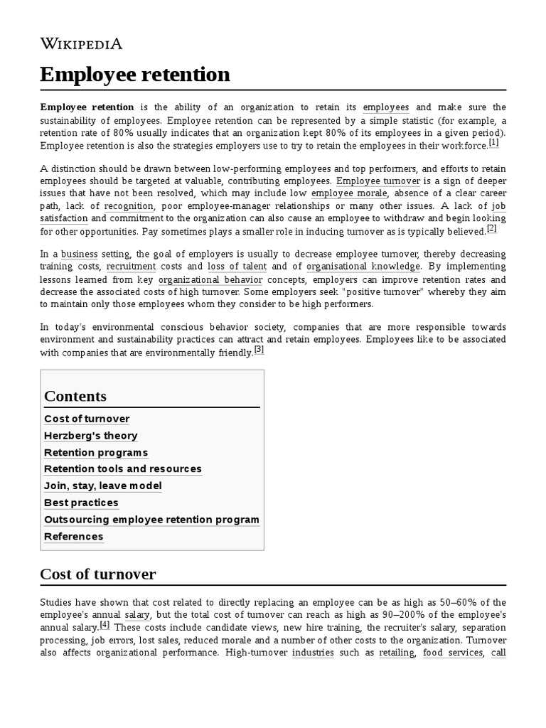 Employee Retention | PDF | Employee Retention | Industrial And ...