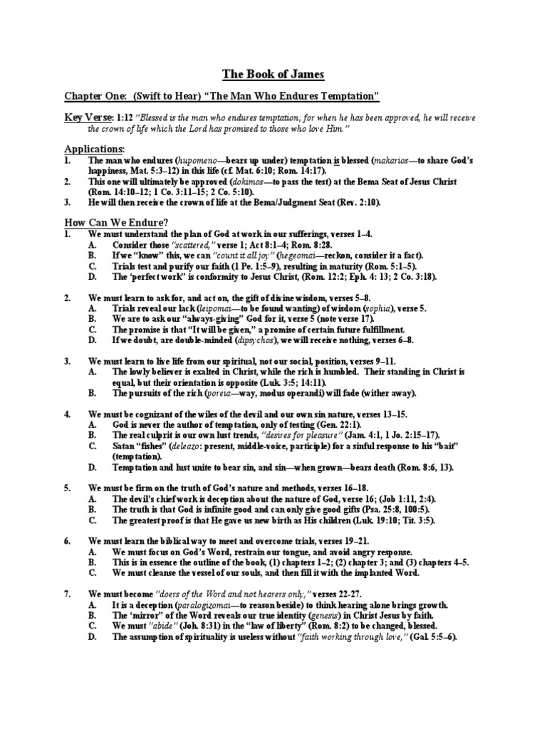 The Bookof James Outline | PDF | Religion & Spirituality