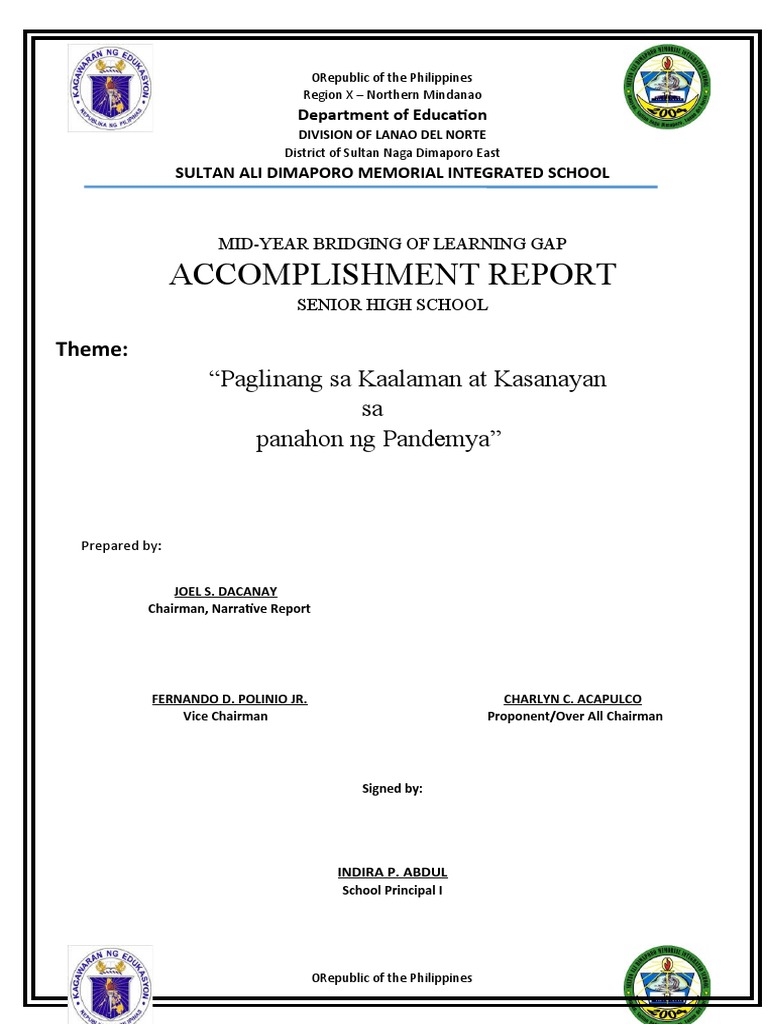 Accomplishment Report BRIDGING | PDF
