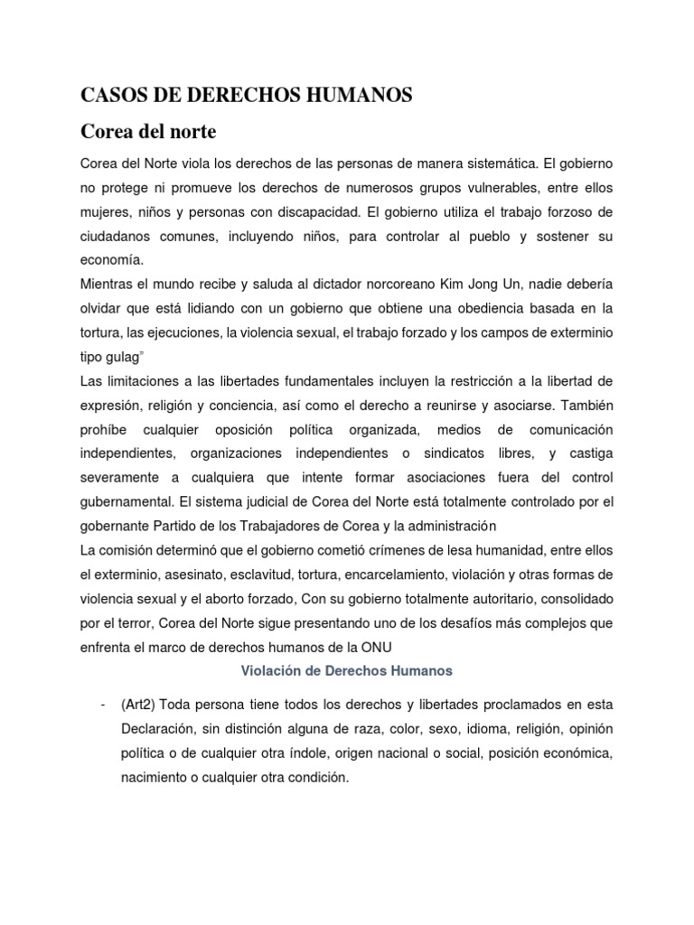 Casos de Derechos Humanos Completos | PDF