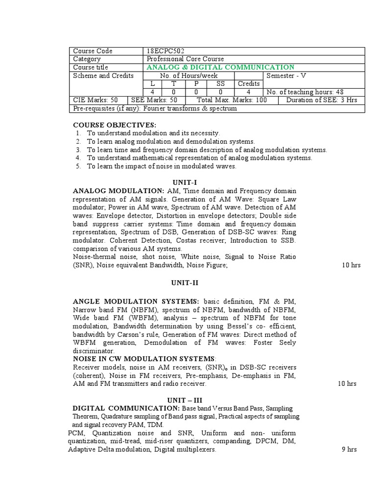 Analog Digital Communication | PDF | Frequency Modulation | Modulation Analog Digital Communication | PDF | Frequency Modulation | Modulation