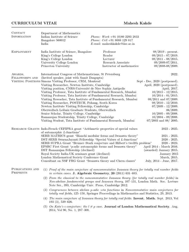Kakde CV Nov2021 | PDF