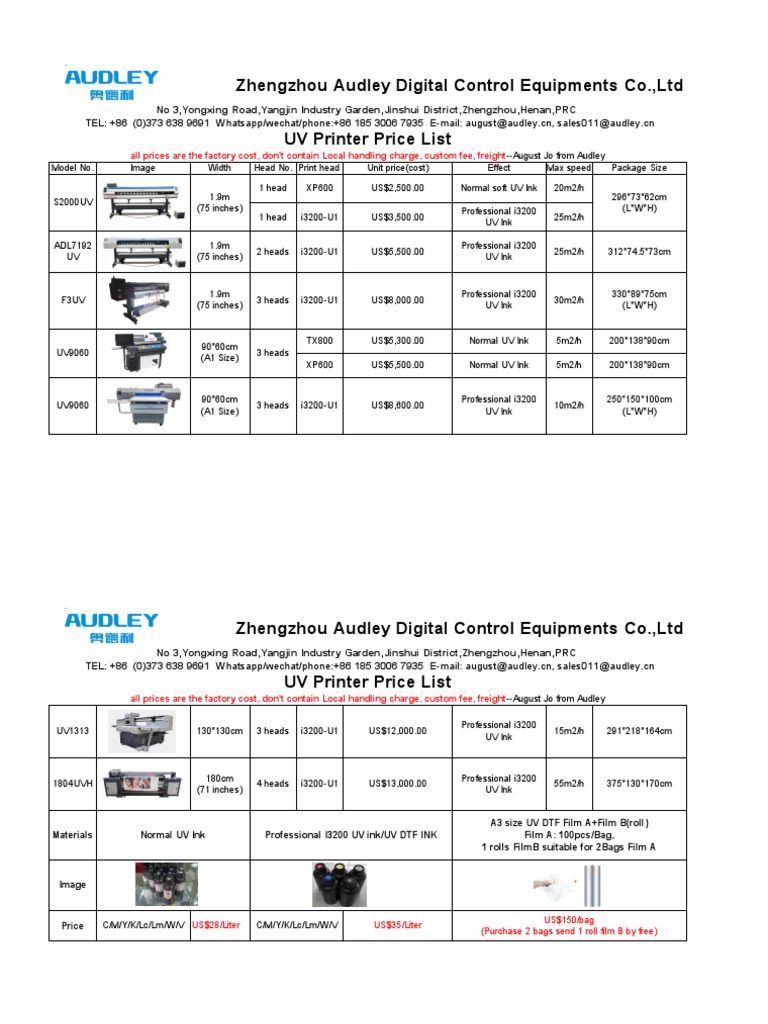 UV Printer Quotation | PDF
