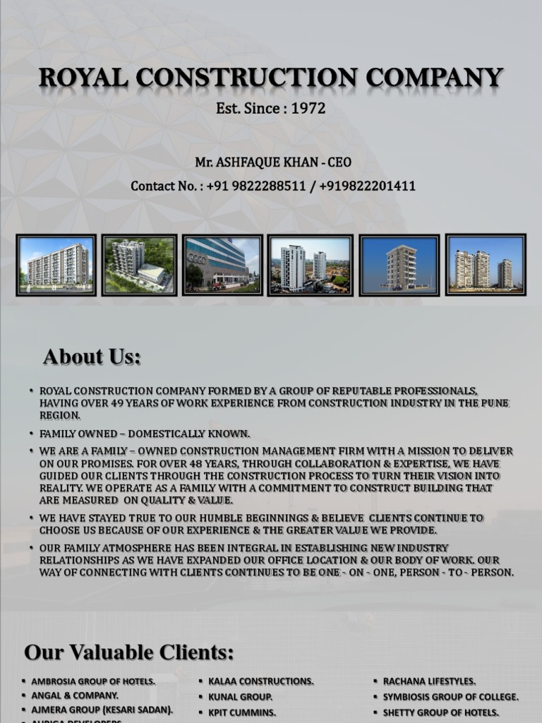 Royal Construction Company Profile Original 2022 | PDF
