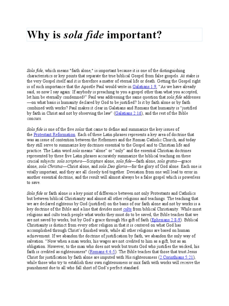 Sola Fide | PDF | Sola Fide | Justification (Theology)