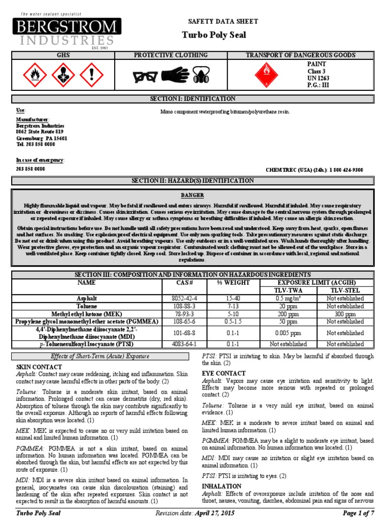 Turbo Poly Seal Safety Data Sheet | PDF