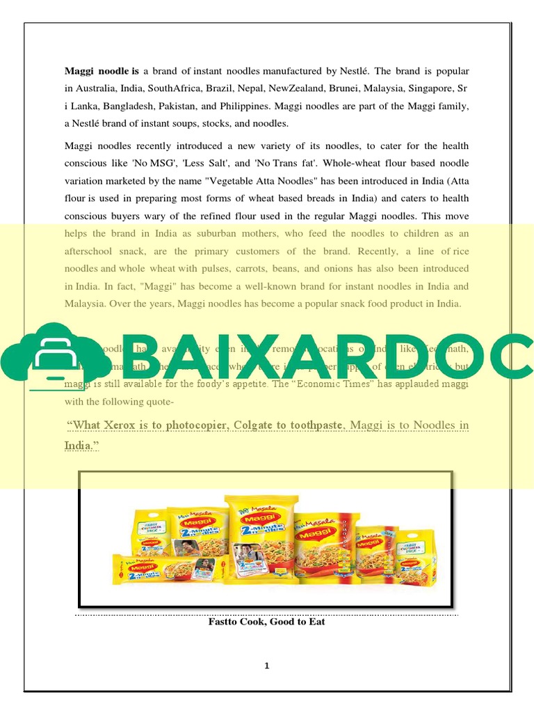 Demand Analysis of Maggi | PDF | Elasticity (Economics) | Cuisine