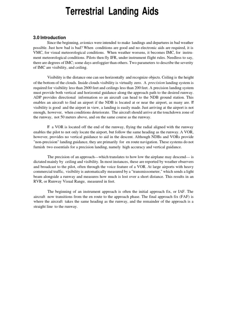 Terrestrial Landing Aids: Precision | PDF