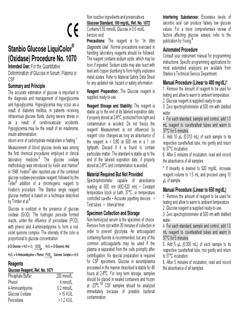 Glucosa Stanbio | PDF