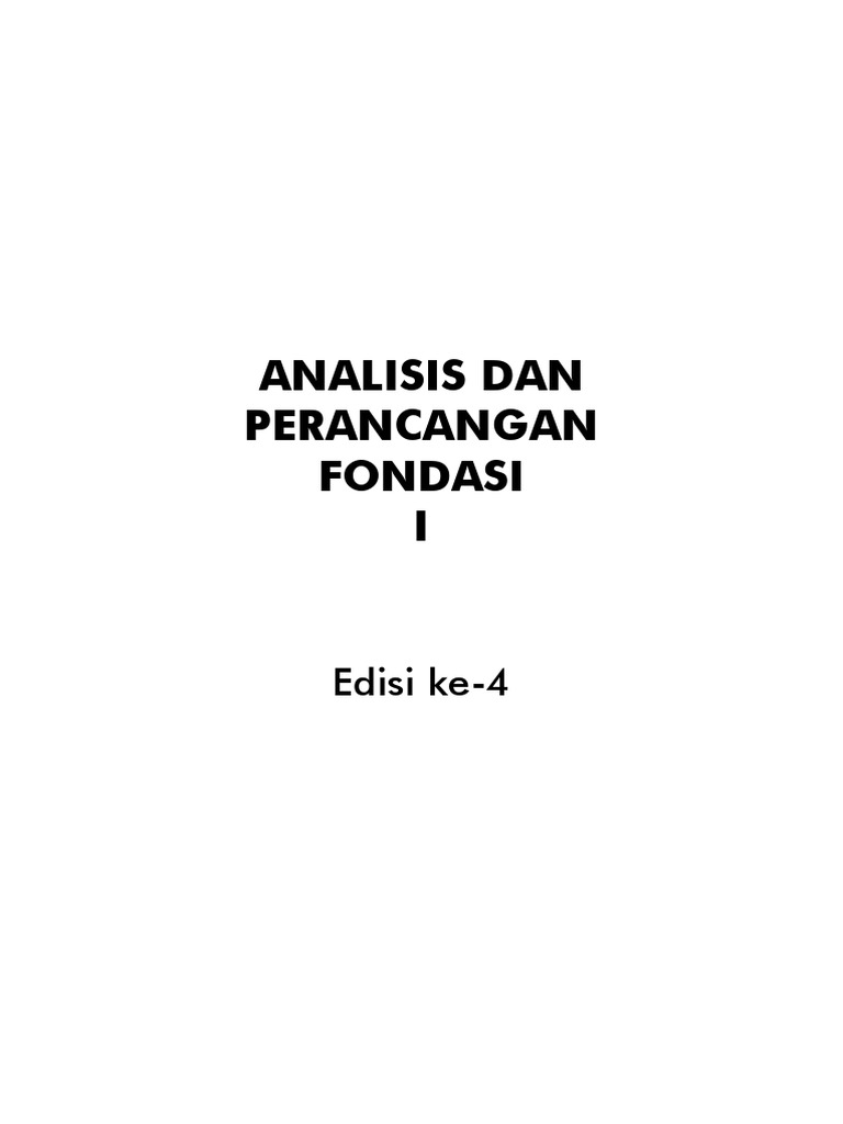 Analisis Dan Perancangan Fondasi 1 | PDF