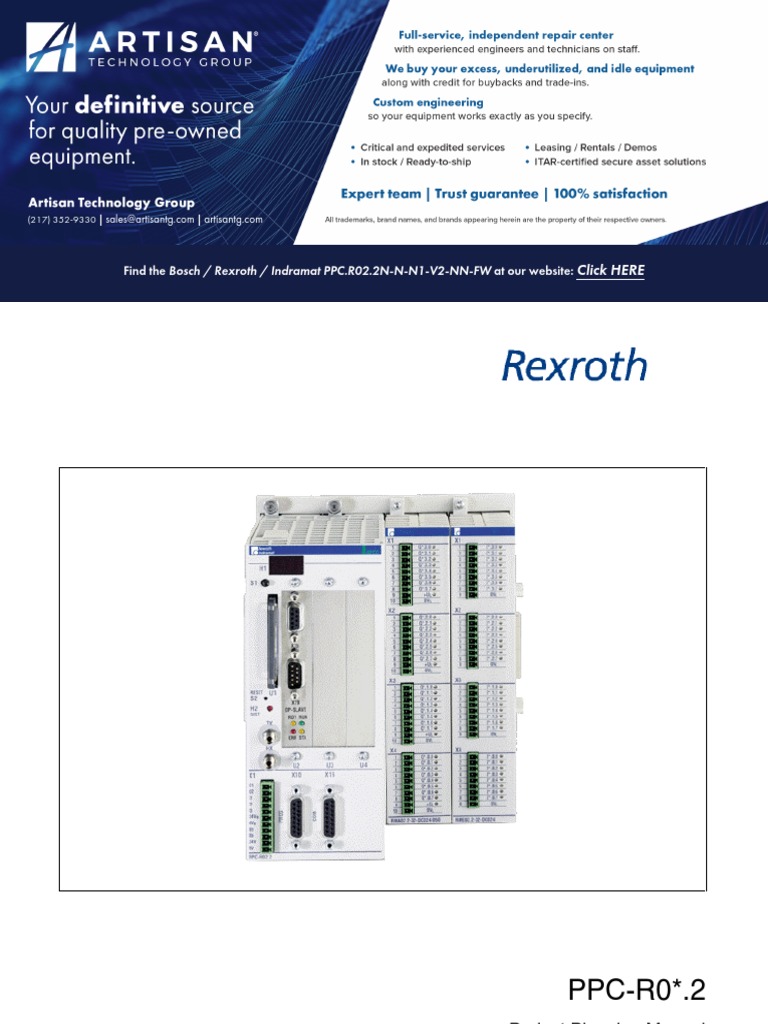 Bosch Rexroth Indramat PPC R02 2N N N1 V2 NN FW Manual 201851795833 | PDF