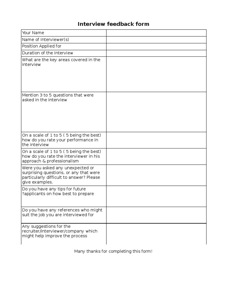 Interview Feedback Summary Report | PDF